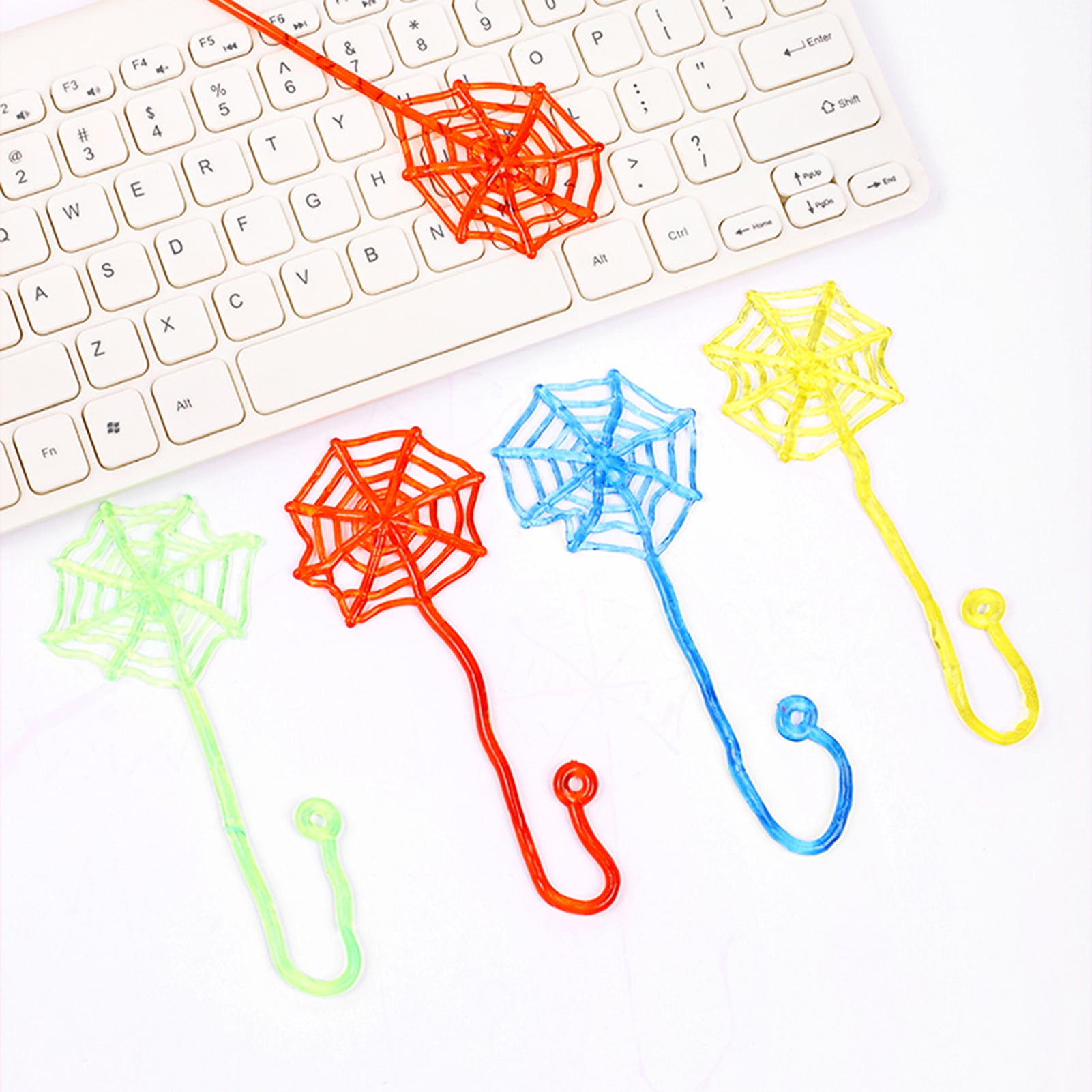 KGJQ 10Pcs Stretchy Sticky Toys Soft TPR Stretchable Colorful Spider ...