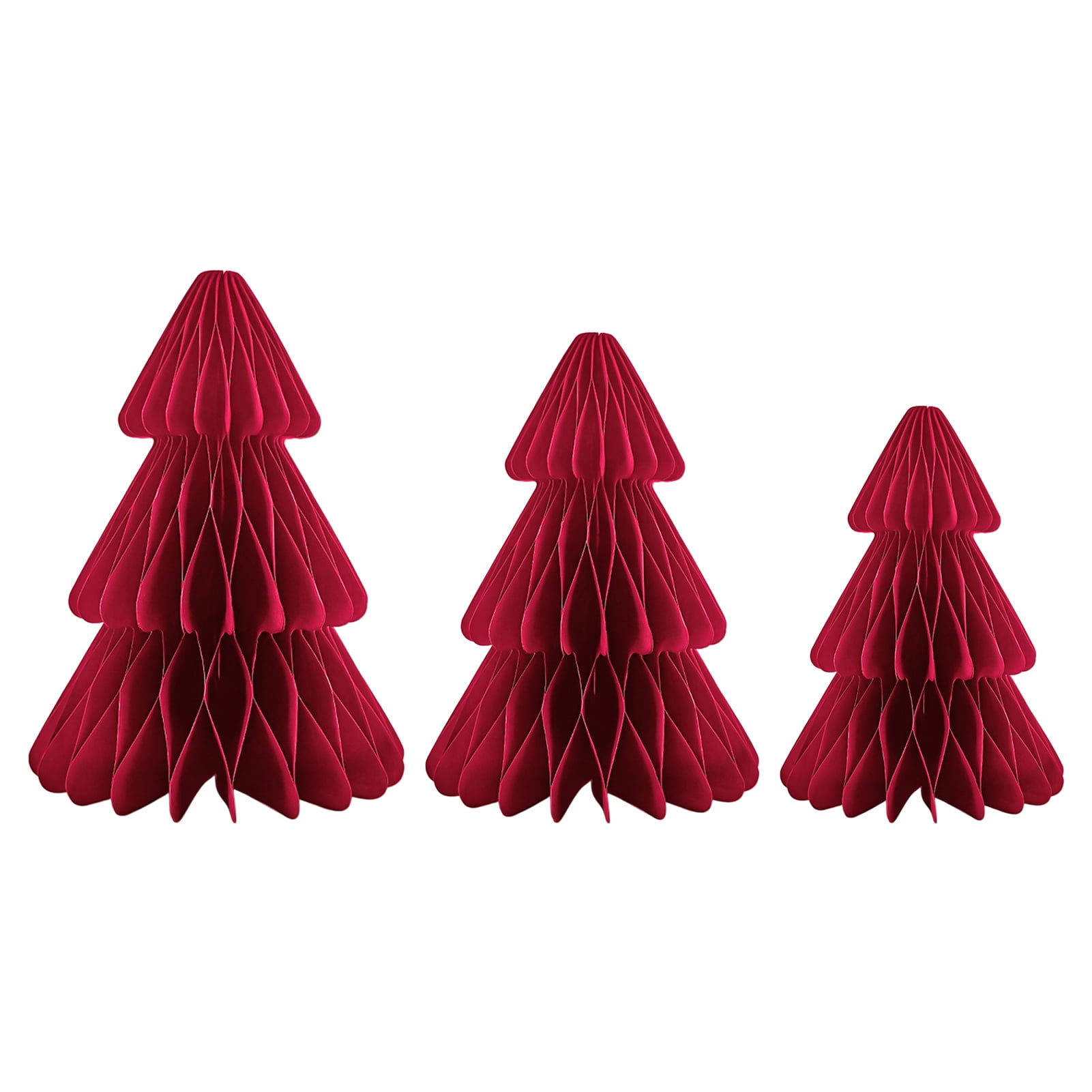 KGJQ Holiday Decor 3 Pcs Paper Honeycomb Tree Christmas Decoration 3d ...