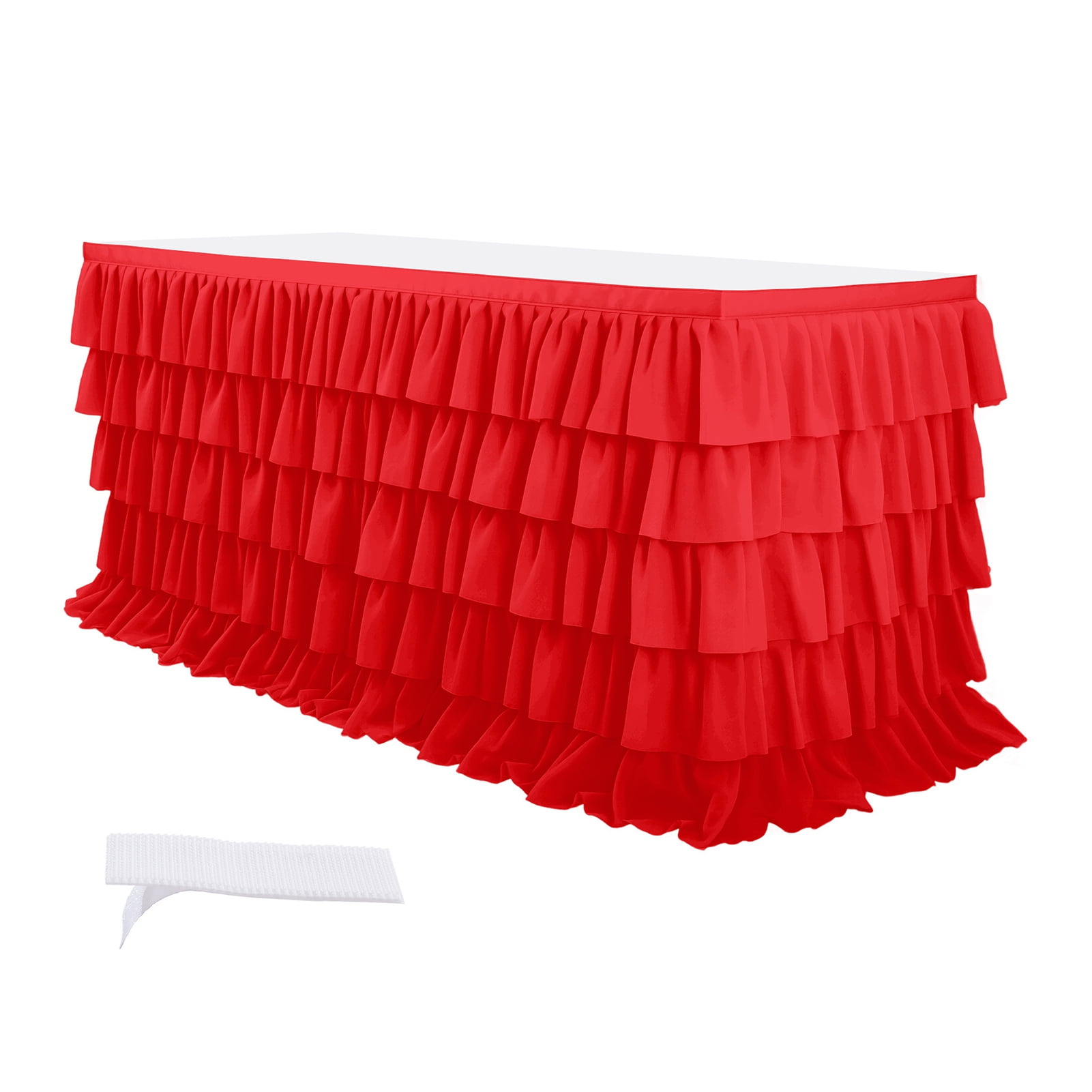 KGJQ Solid Color Table Skirt 5-tier Chiffon Table Skirt Reusable ...