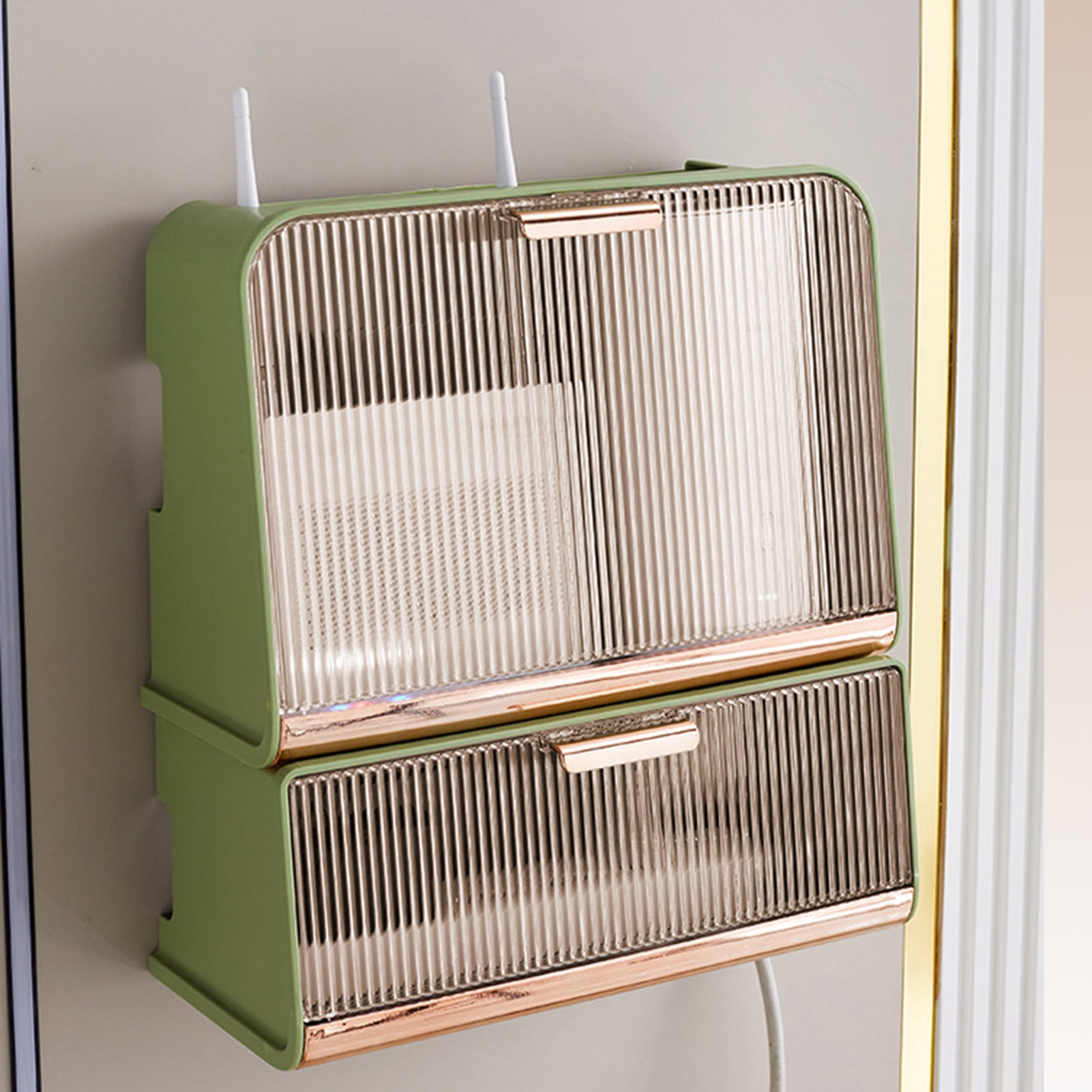 KGJQ Wi-Fi Router Shelf Large Capacity Dustproof Visible Design Smooth ...