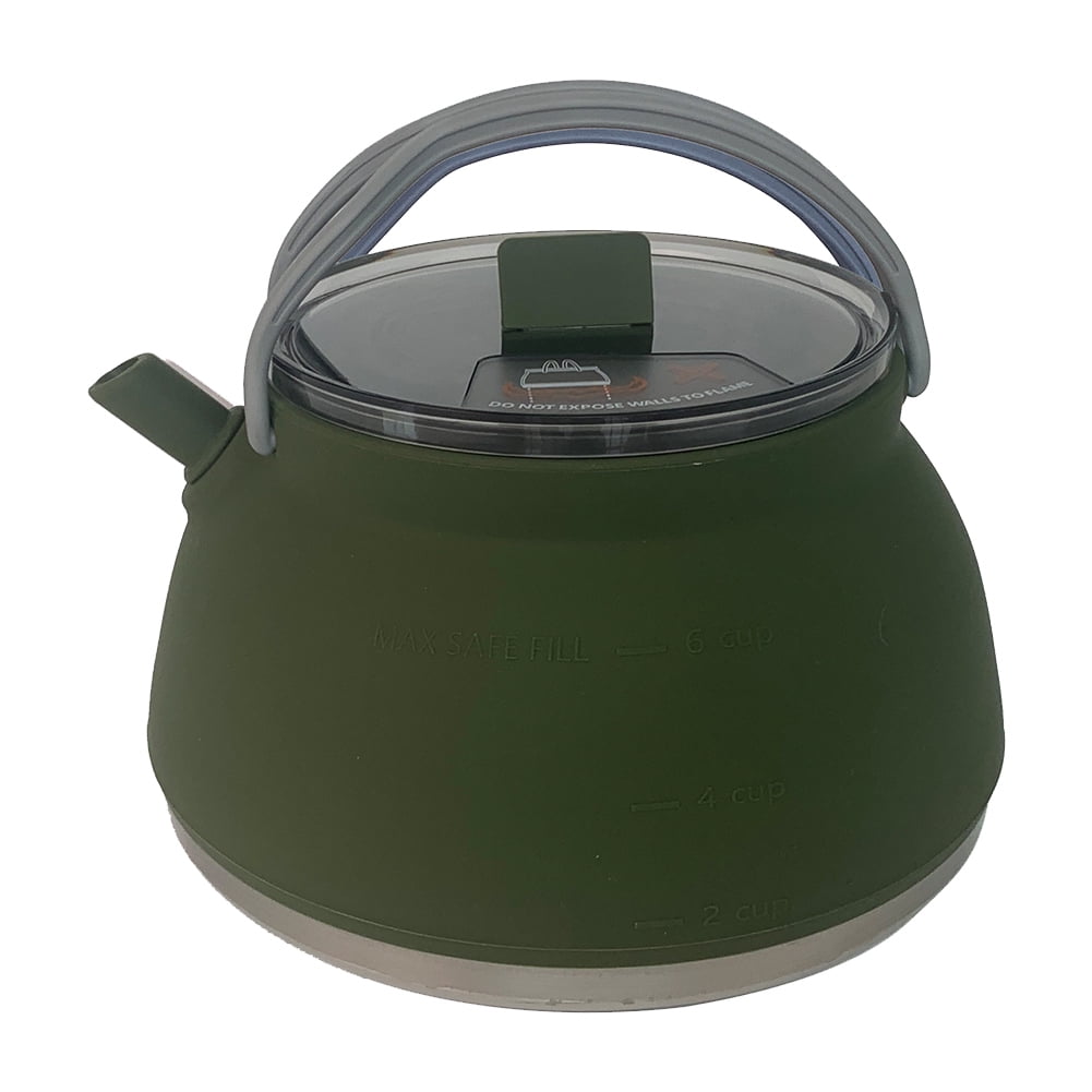 KGOTA 1.5L Silicone Kettle with Handle Outdoor Collapsible Kettle ...