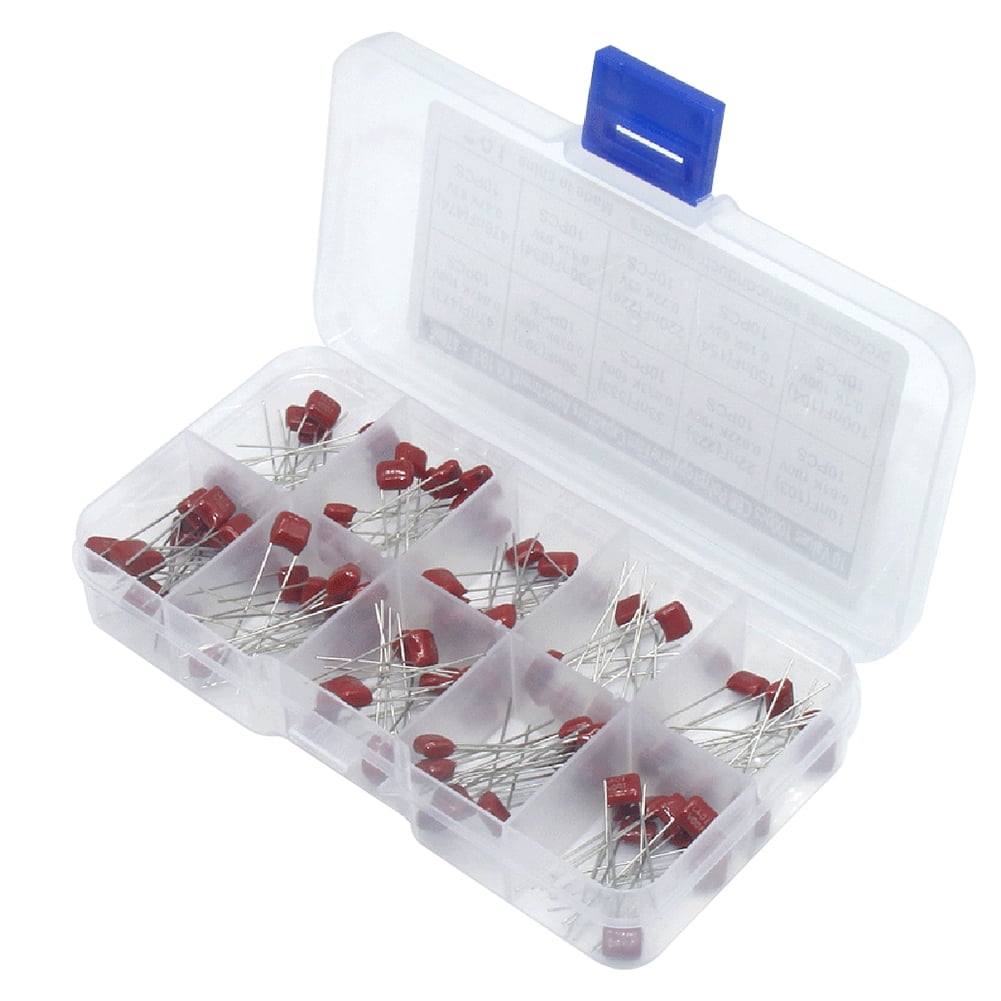 KGOTA 100Pcs 10 Values 10nF-470nF Cbb Polypropylene Film Capacitors Set ...