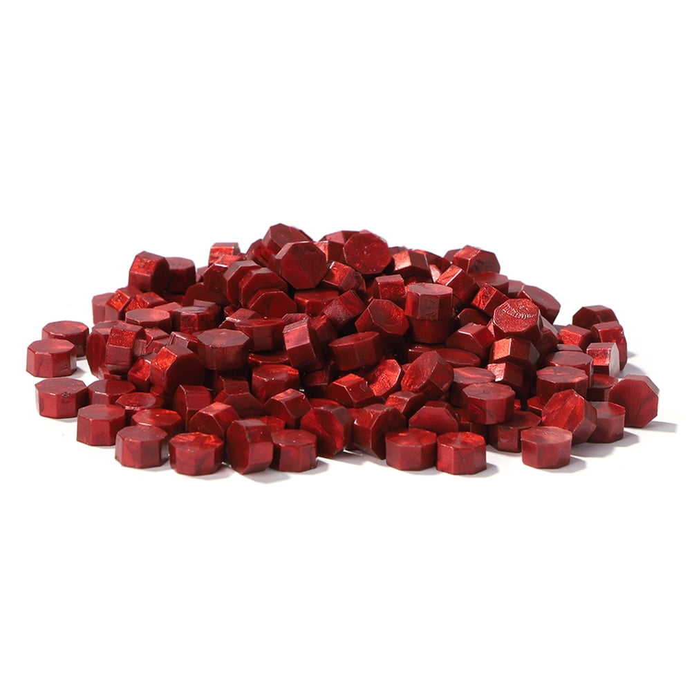 KGOTA 100pcs Octagon Red Seal Wax Beads Stamp Beaded for Letter (Fire ...
