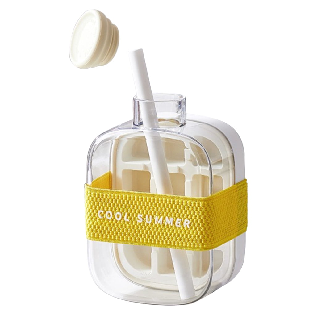 KGOTA 2 In 1 Ice Cubes Tray Ice Cubes Bottle With Straw Ice Maker For ...