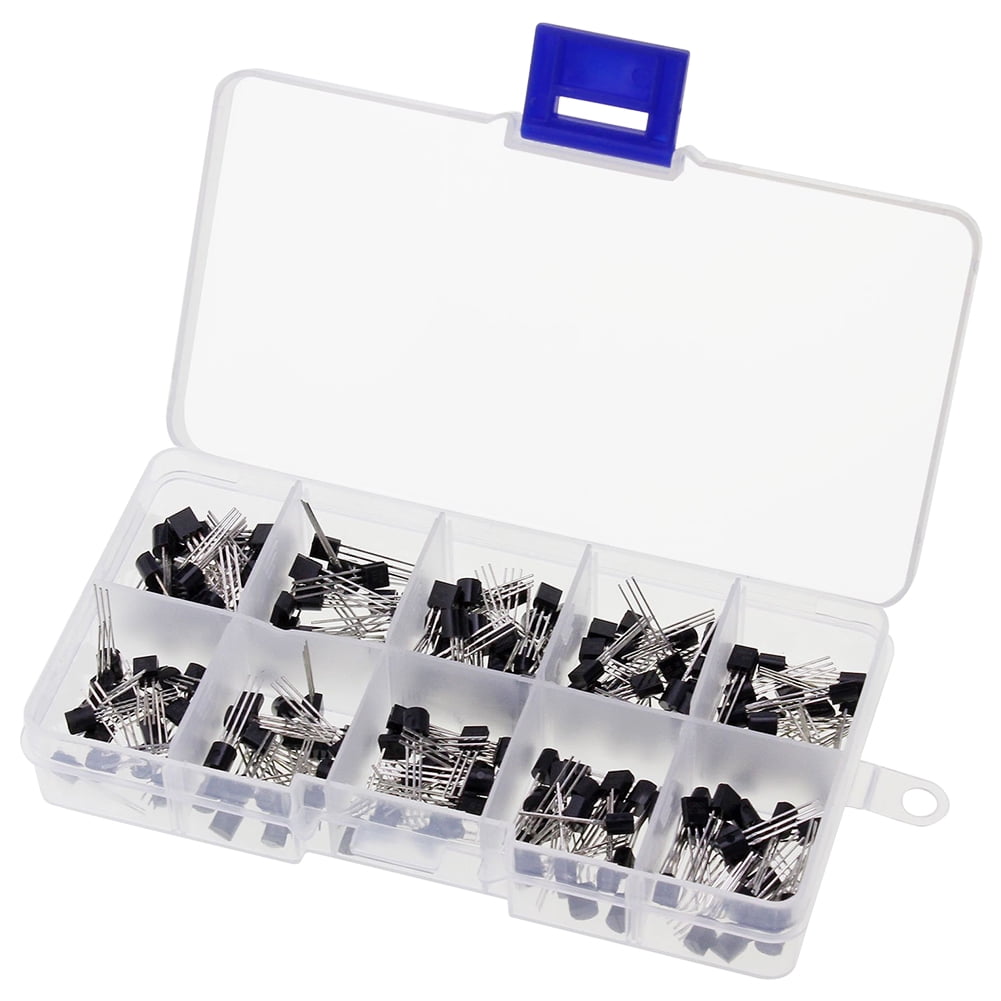 KGOTA 200PCS Transistor Assortment 10 Values To-92 Pnp Npn Bc327 Bc337 2N2222 2N2907 2N3904 ...