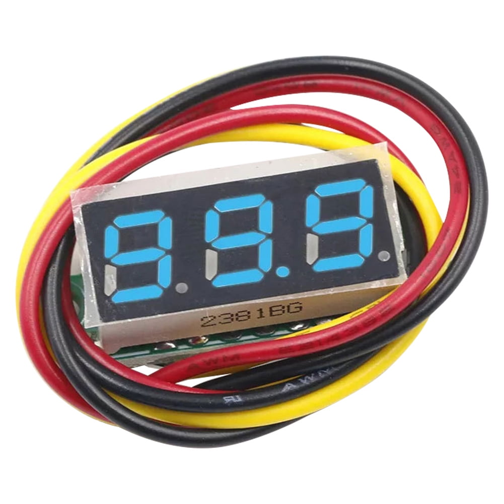 KGOTA 3 Wires Mini Voltage Tester 0-100V 0.28 Inch Led Voltmeter Led ...