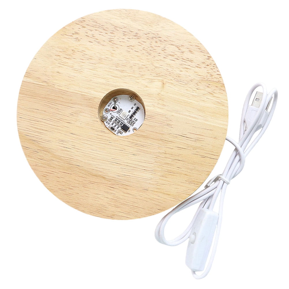 KGOTA 4 Inch Illuminated Display Base Wooden LED Display Stand Warm ...