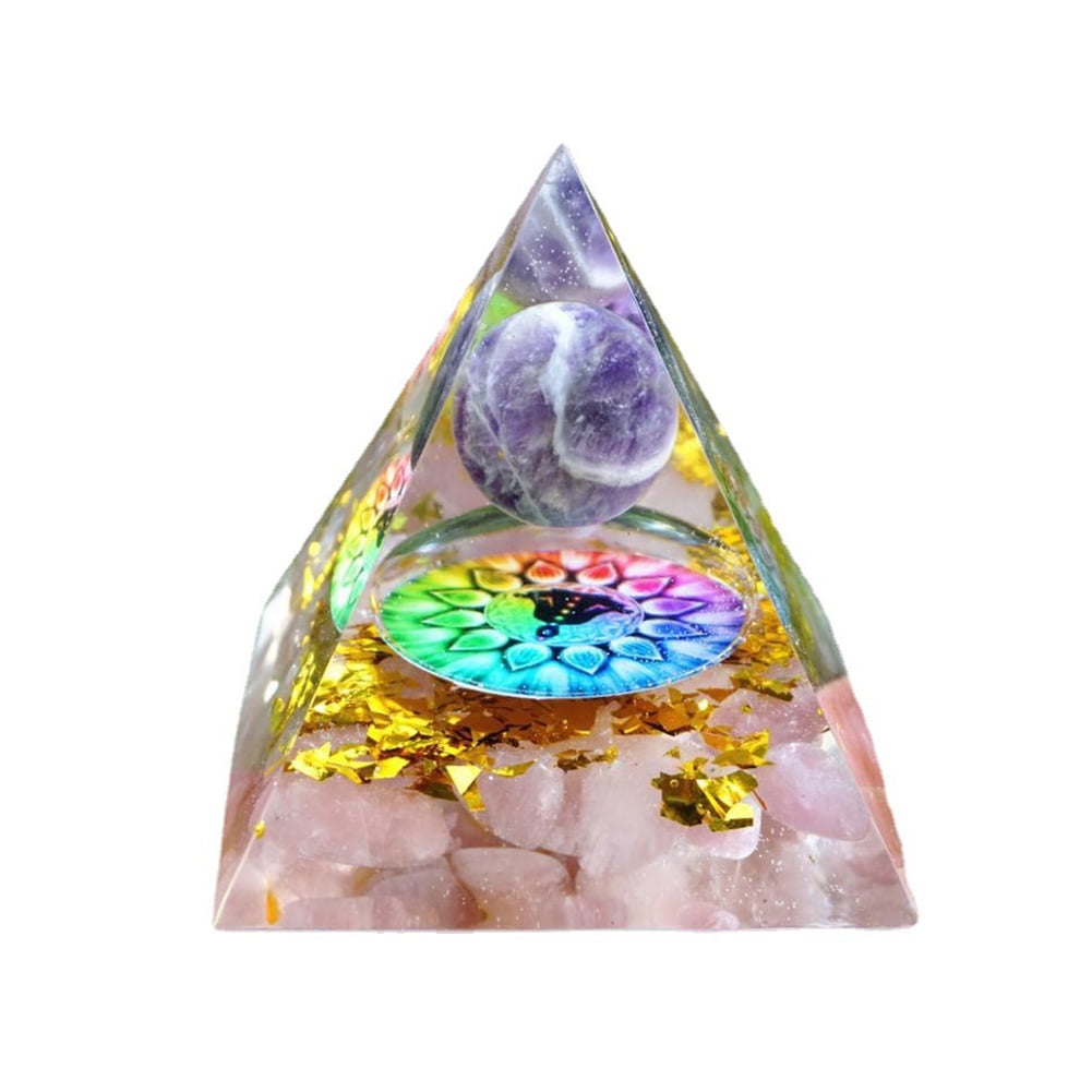KGOTA 5 CM Crystal Pyramid Crystal Pyramid Figure Attract Wealth Lucky ...