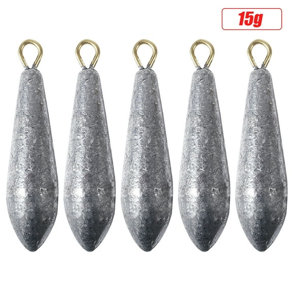 KGOTA 5 Pcs 15 g Metal Sinker Fishing Weight Sinker Dropshot Bass ...
