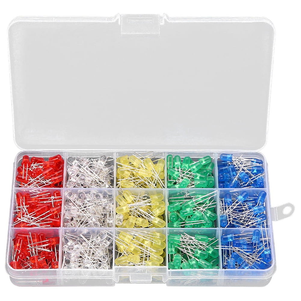 KGOTA 500Pcs Light Emitting Diode Assortment Red Yellow Blue Green ...