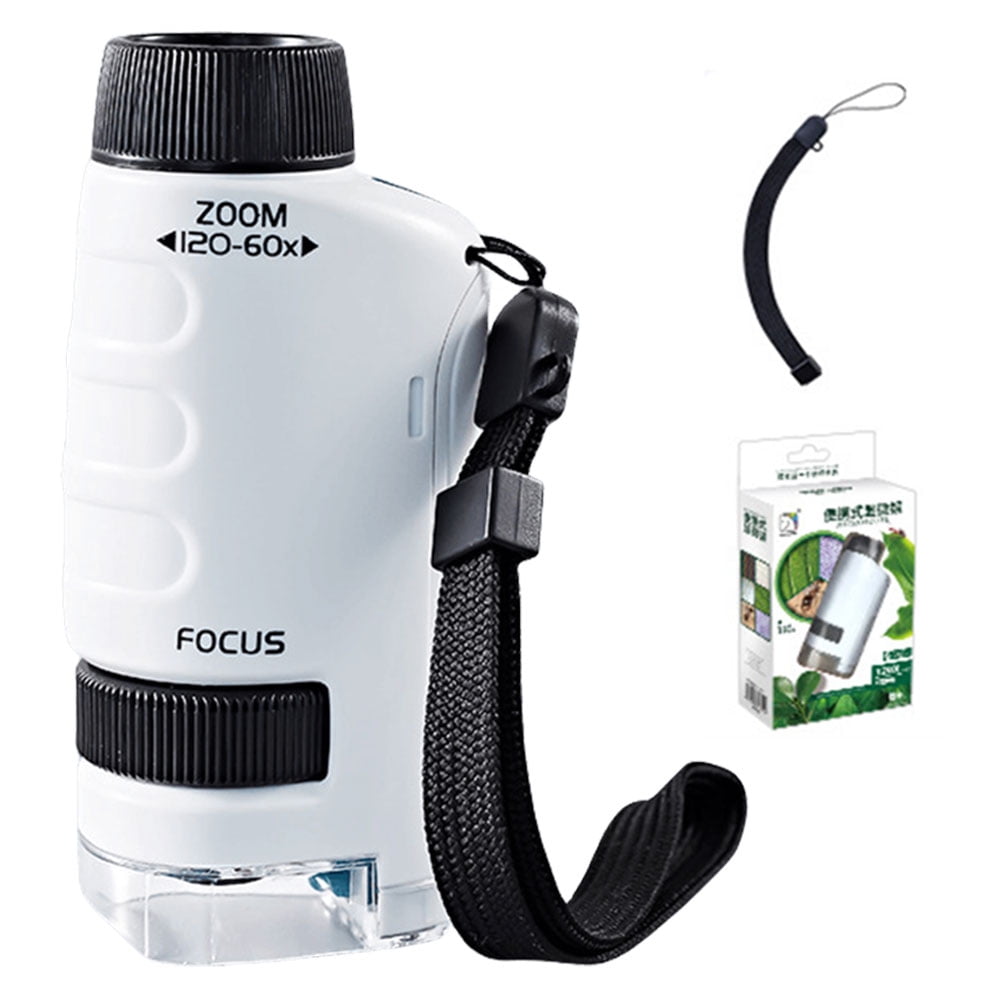 KGOTA 60x-120x Magnification Pocket Microscope Educational Portable ...