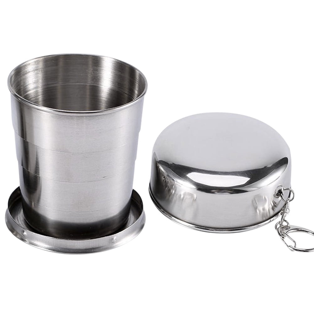KGOTA 75ml/150ml/250ml Camping Cup Stainless Steel Travel Folding Water ...