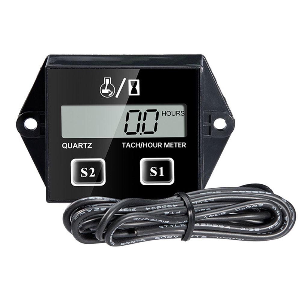 KGOTA Car Motorcycle Tach Hour Meter Tachometer Gauge Waterproof Lcd ...