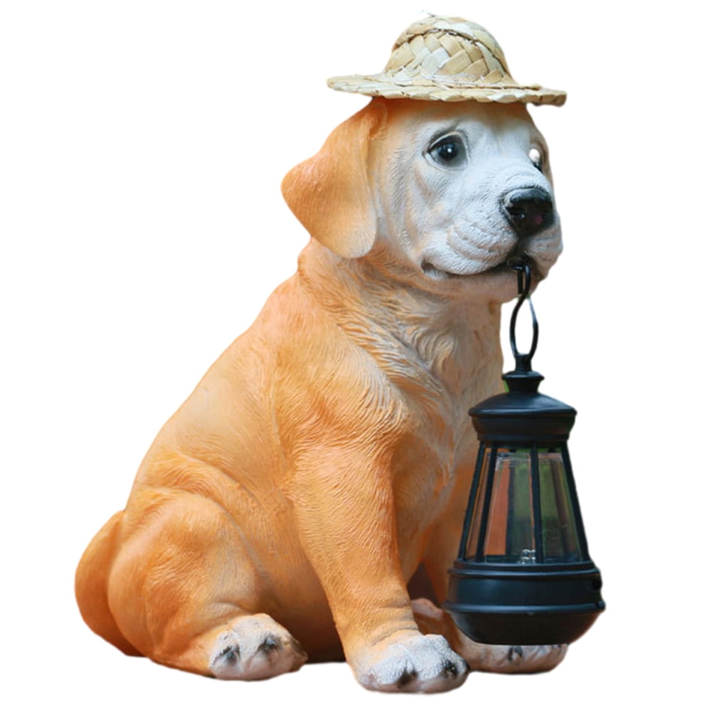 KGOTA Cute Labrador Statue Solar Lamp Waterproof Outdoor Ornament Light ...