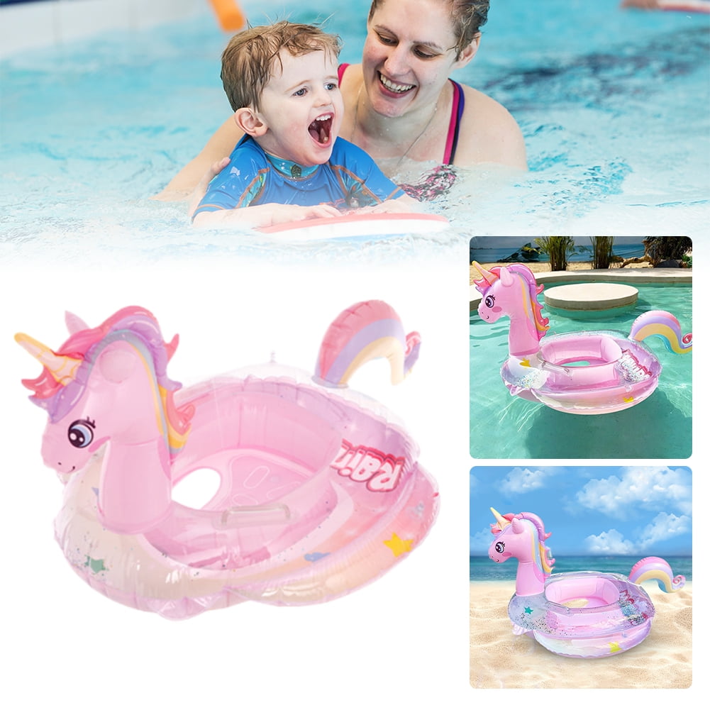 KGOTA Cute Unicorn Inflatable Pool Float with Glitter Swim Tubes Rings ...