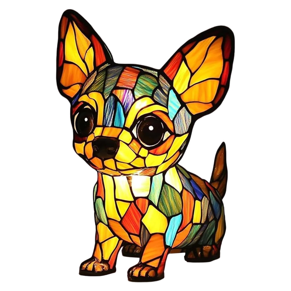 KGOTA Dachshund Lamp, Pomeranian Lamps Stained Glass, Dog Series Art ...