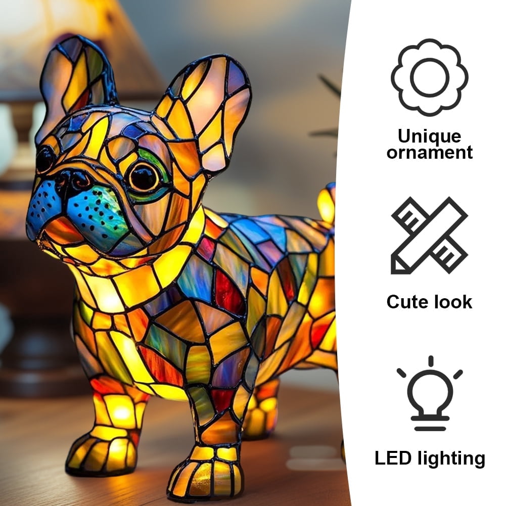 KGOTA Dachshund Lamp, Pomeranian Lamps Stained Glass, Dog Series Art ...