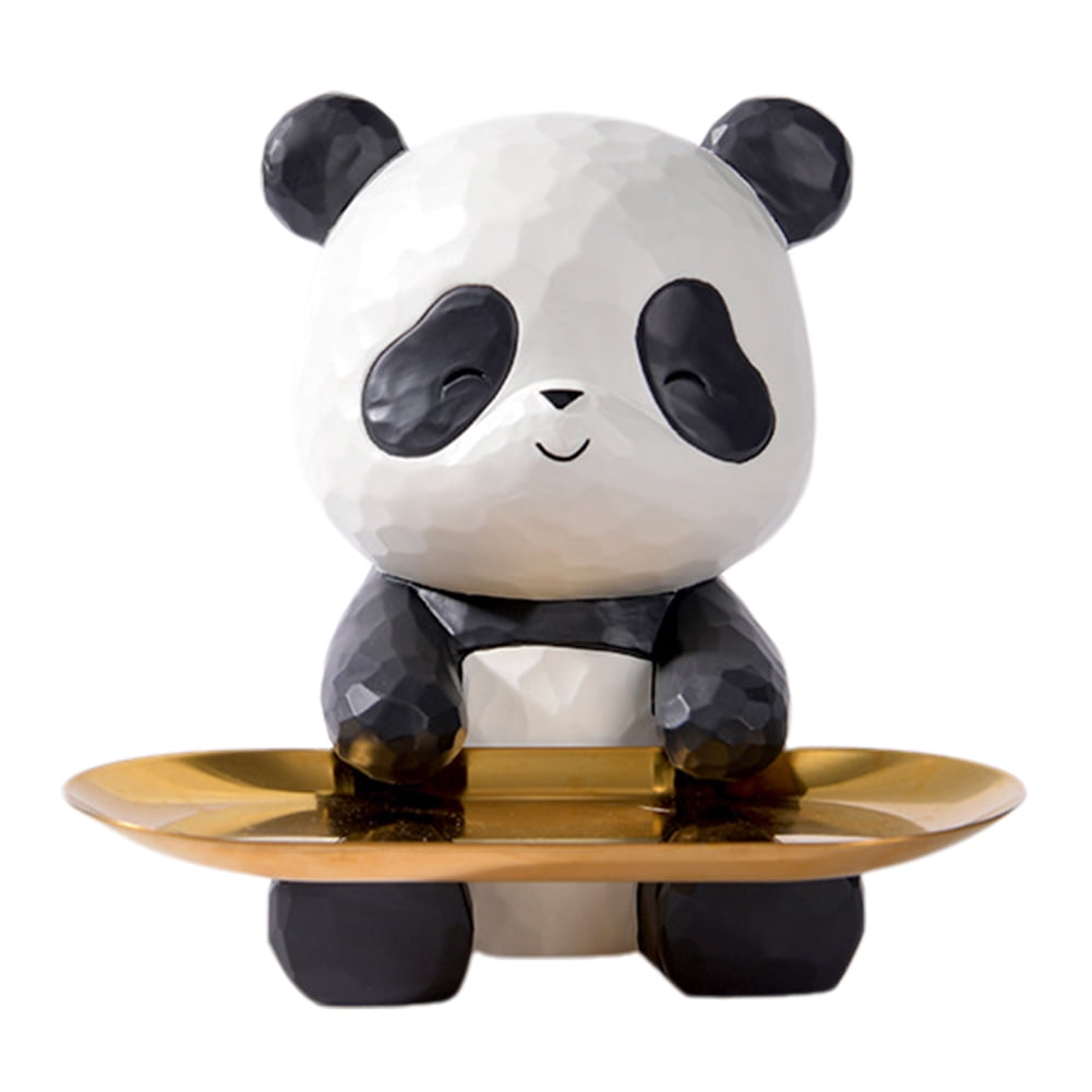 KGOTA Decorative Panda Statue Resin Animal Sculpture Storage Tray ...