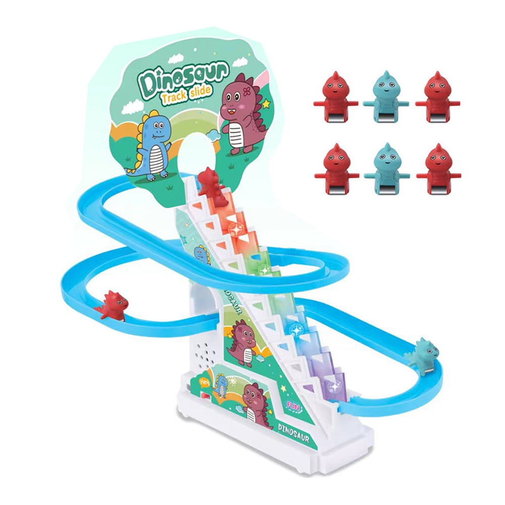 KGOTA Dinosaur Climbing Slide Toy with Music & Lights And 6 Little ...