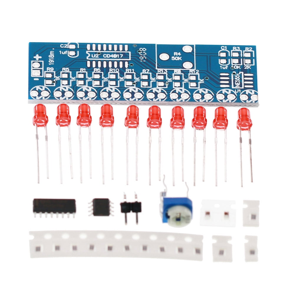 KGOTA Diy Led Flashing Light Kit Ne555 Cd4017 Electronic Kit 2.5-14.5V ...