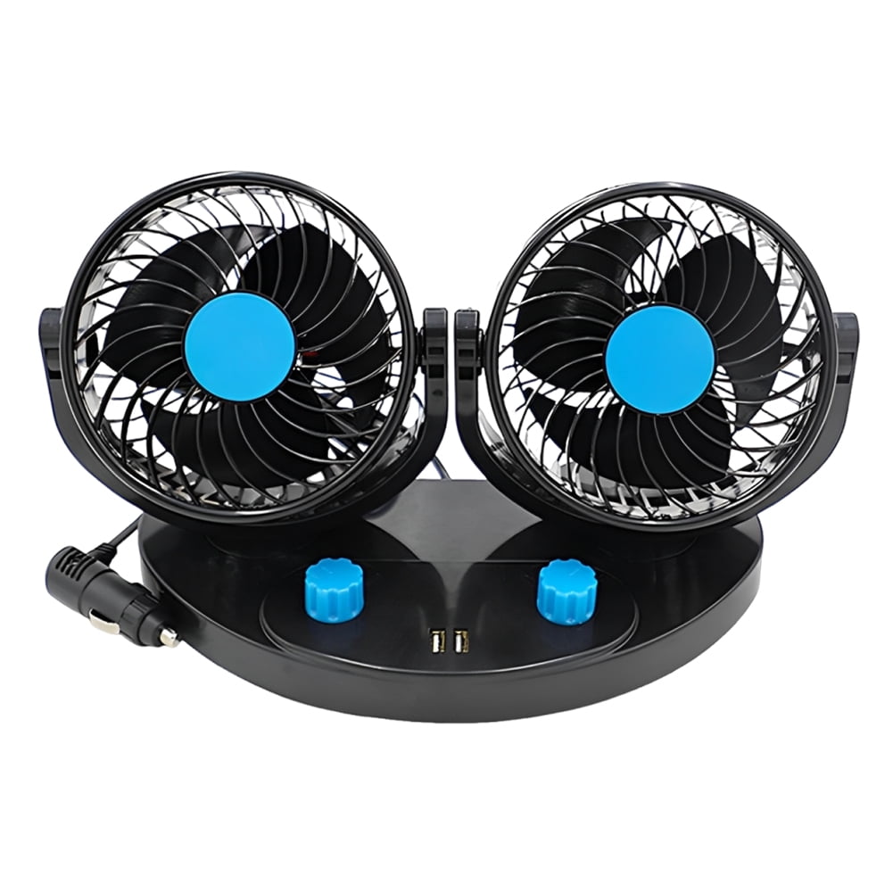 KGOTA Dual Head Usb Auto Ventilation Fan 2 Wind Speed For Car Dashboard ...