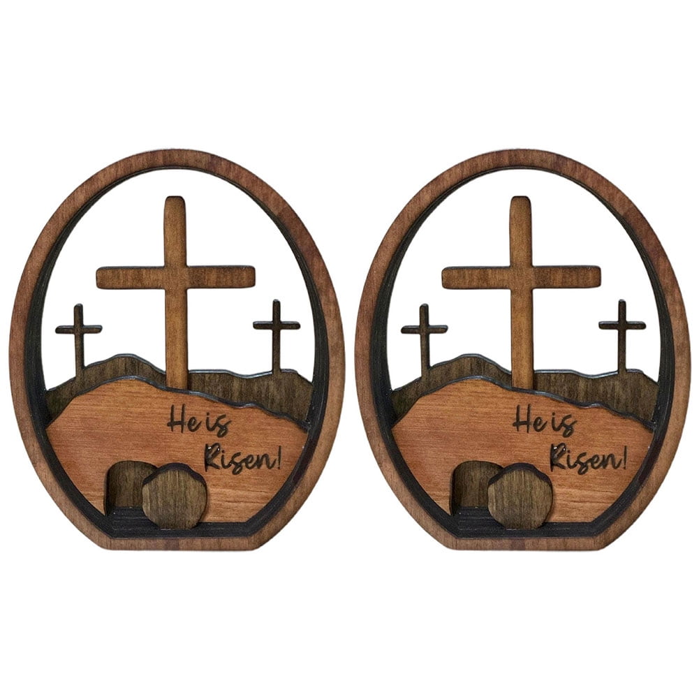 KGOTA Empty Tomb Easter Scene And Cross Decoration Wooden Jesus ...