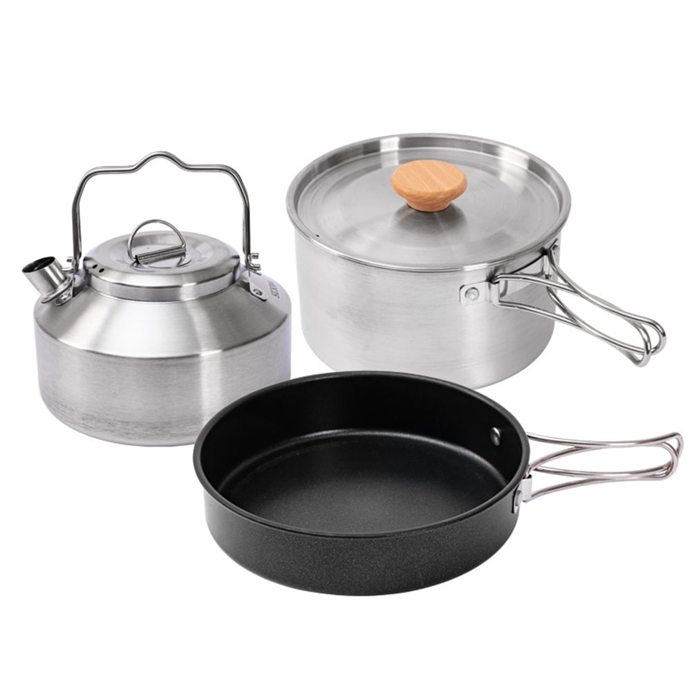 KGOTA Frying Pan Soup Pot Stainless Steel Kettle Pot Frying Pan Suit ...