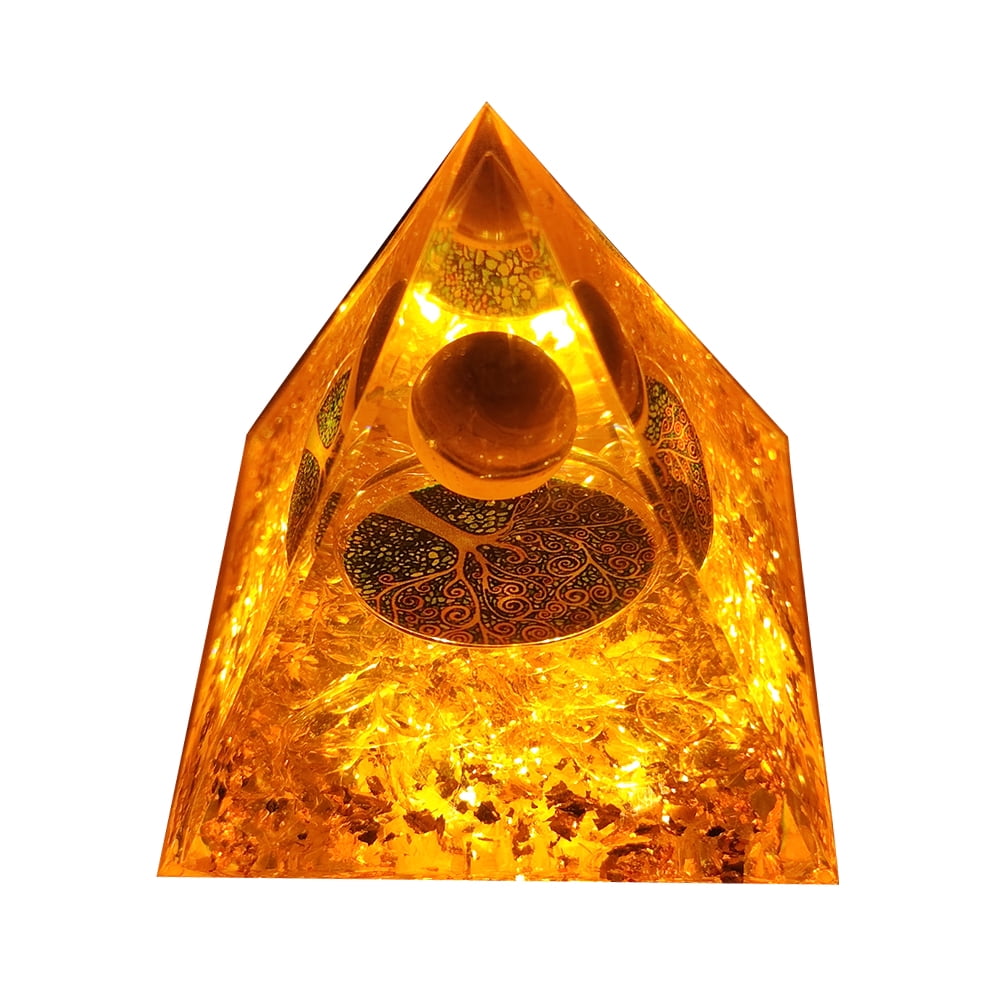 KGOTA Gold with Stone Pyramid Crystals Chakra Energy Generator ...