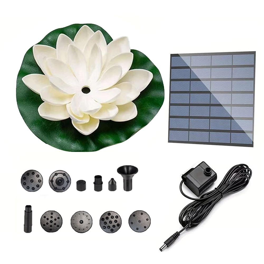 KGOTA Lotus Solar Water Fountain Brushless Pump Floating Garden ...