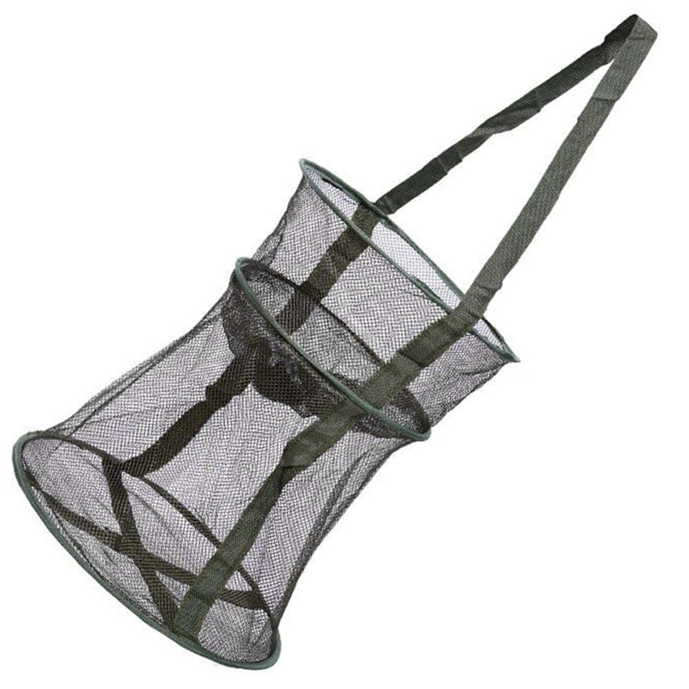 KGOTA Mesh Fishing Cage Folding Fish Net Round Collapsible Fish Trap ...