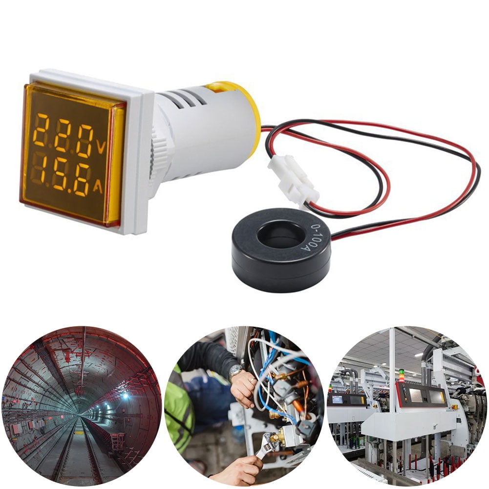 KGOTA Mini Dual Display Signal Light 22mm LED Voltage Current Meter ...