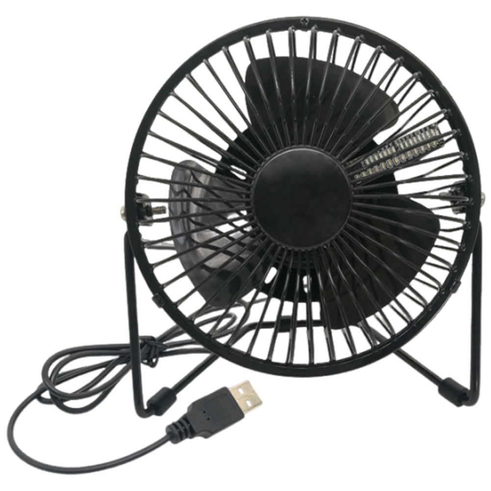 KGOTA Mini USB LED Clock Fan with Real Time Clock Temperature Display ...
