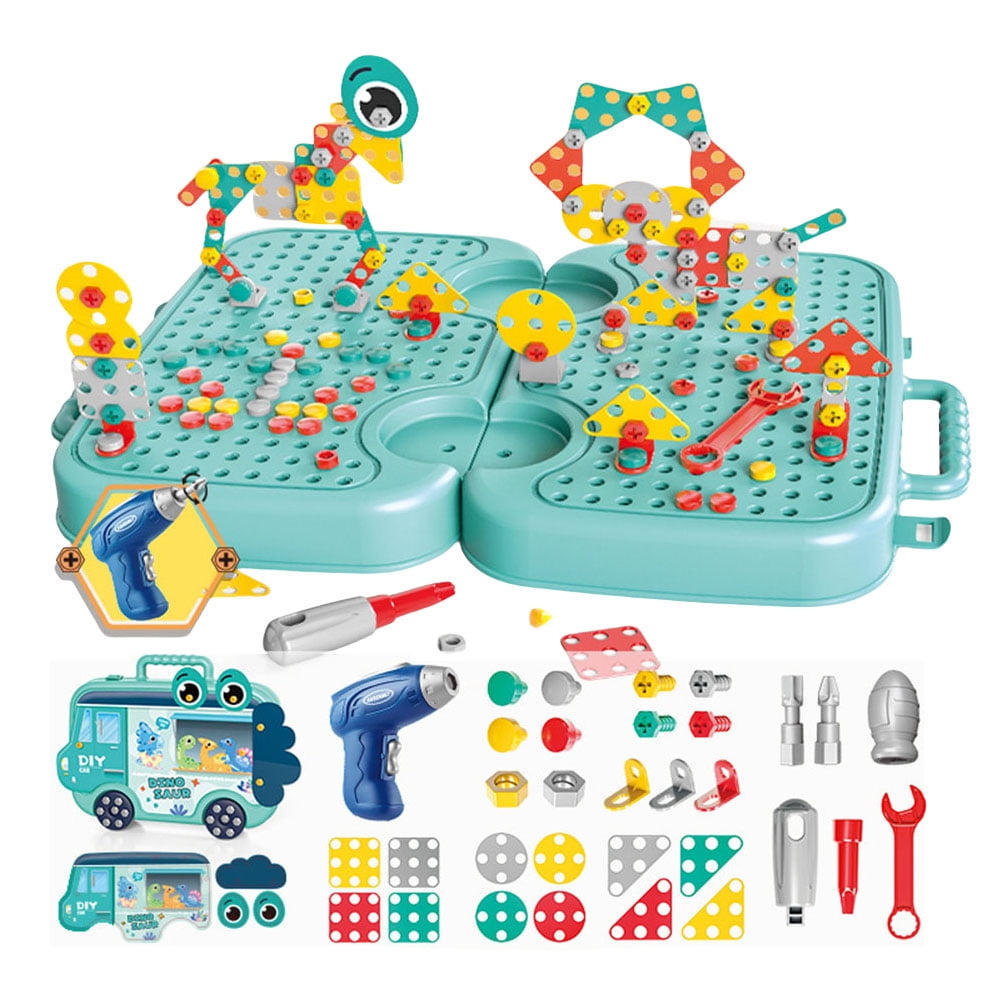 KGOTA Montessori Play Toolbox with Electric Drill 2D/3D Creativity Tool ...