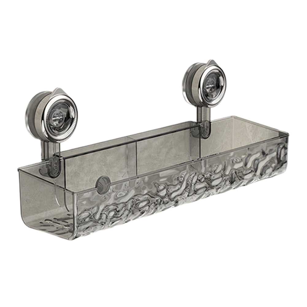 KGOTA No Drill Clear Wall Caddy Bathroom Storage Shelf Light Luxury ...