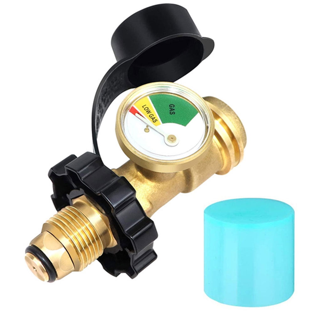 KGOTA Pol Propane Adapter with Gauge Converts Pol Lp Service Valve To ...