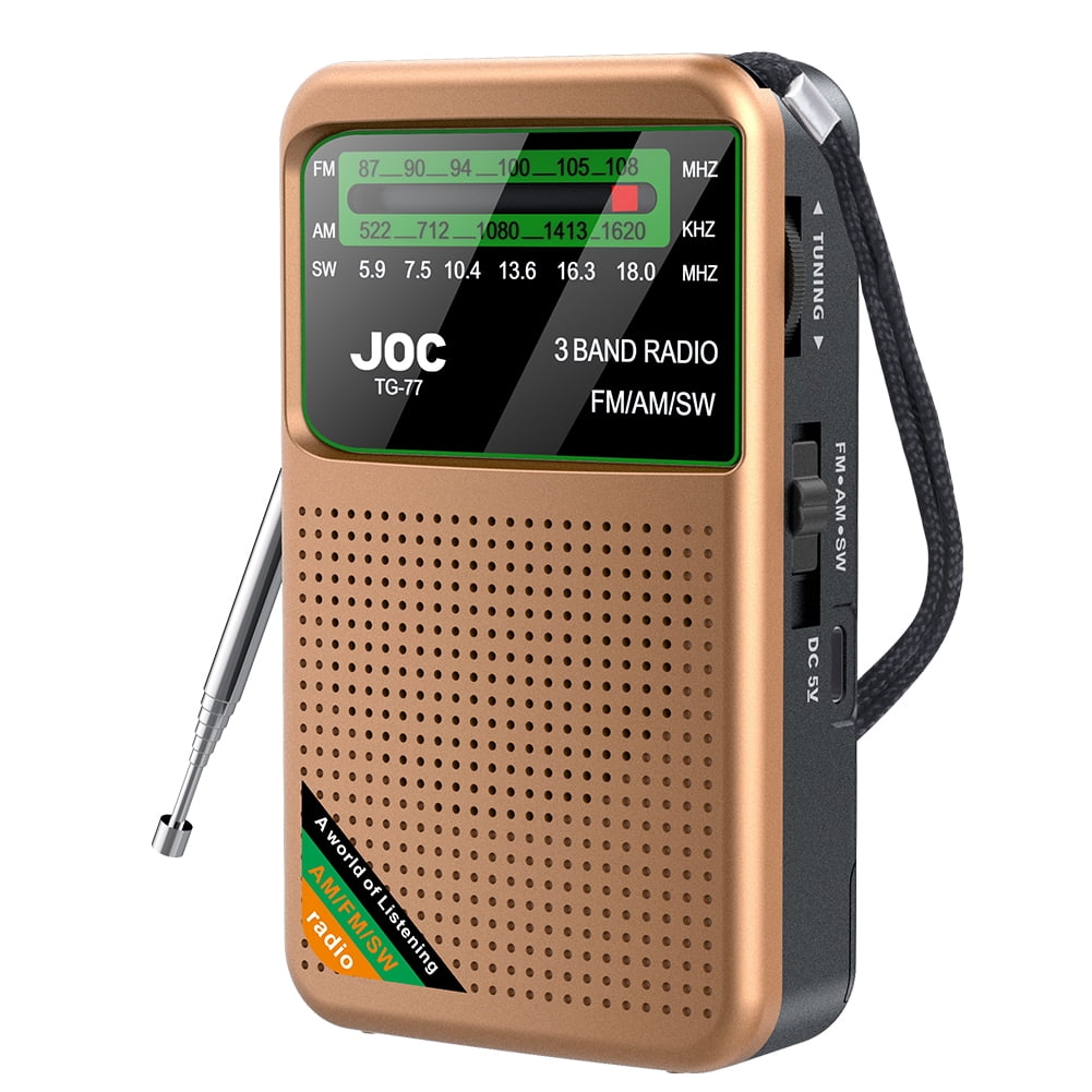 KGOTA Portable Mini FM AM SW Full Band Radio Best Reception for Elder (Gold TG77) - Walmart.com