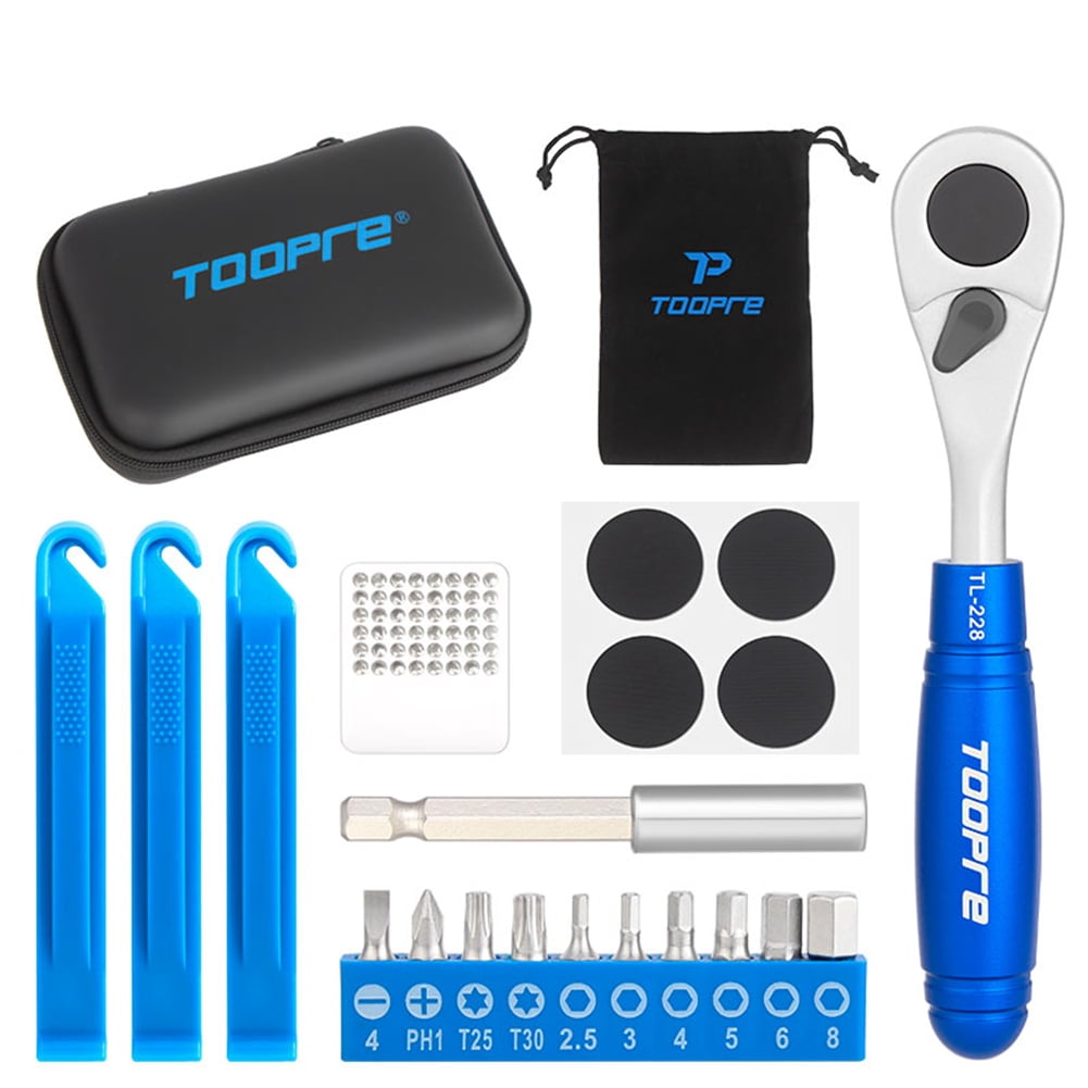 KGOTA Portable Ratchet Wrench Set Bike Tire Lever Patch Repair Tool Kit ...