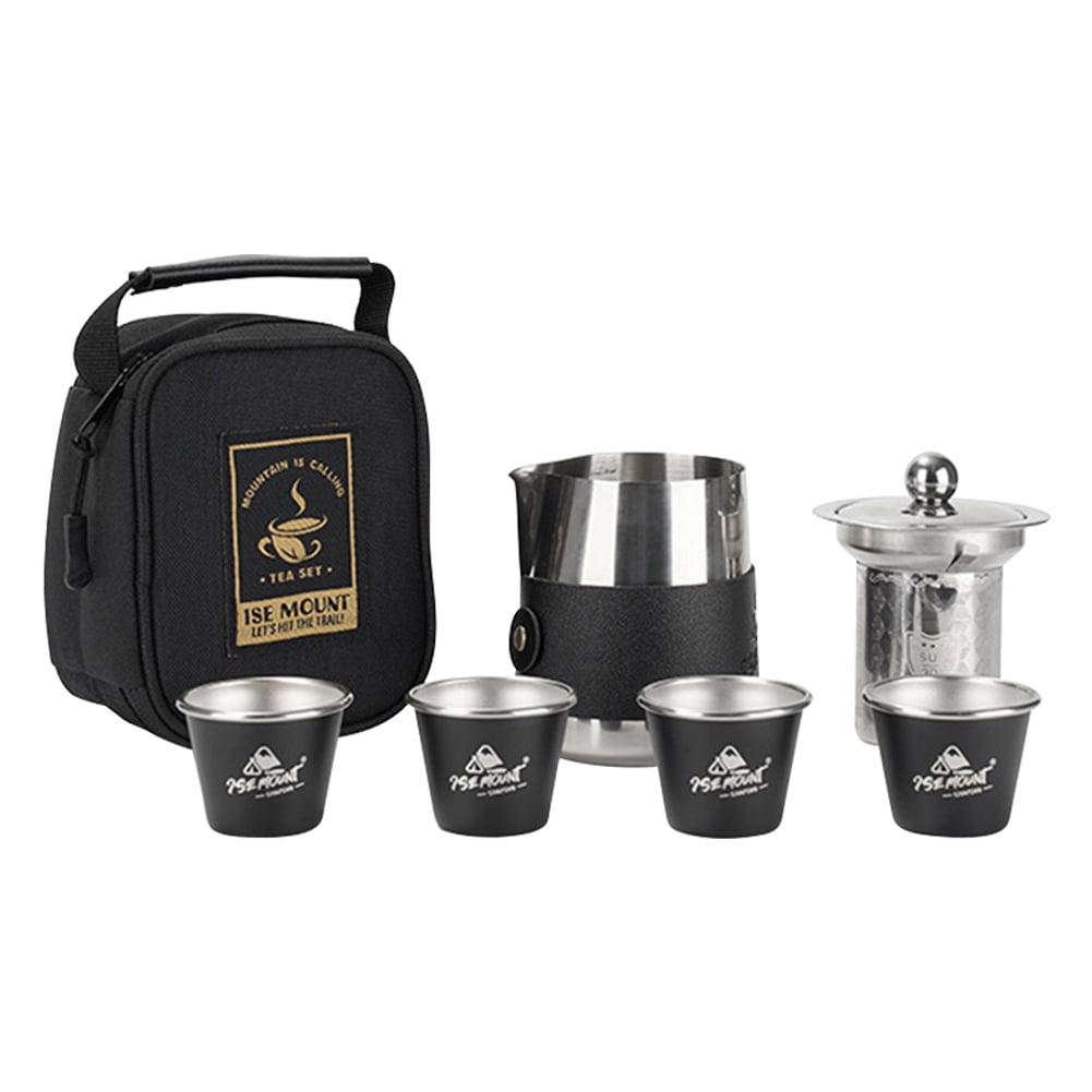 KGOTA Portable Tea Set Stainless Steel Outdoor Travel Tea Set Heat ...
