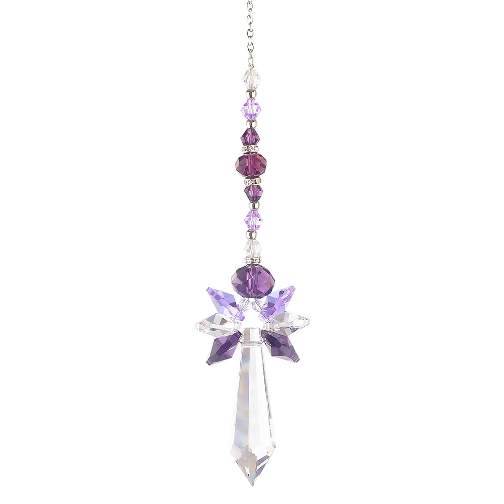 KGOTA Purple Crystal Wind Handmade Hanging Pendant Prisms Windchimes ...