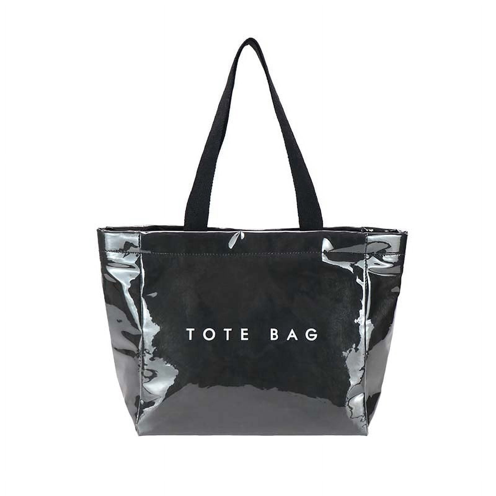 KGOTA Pvc Tote Bag Kraft Paper Shoulder Bag Top Handle Shopping Bag For ...