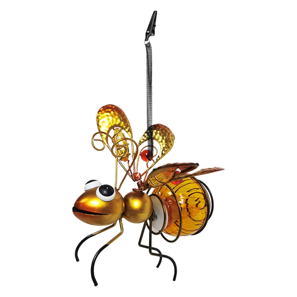 KGOTA Solar Iron Insect Statue with Led Fairy Light Waterproof Solar ...