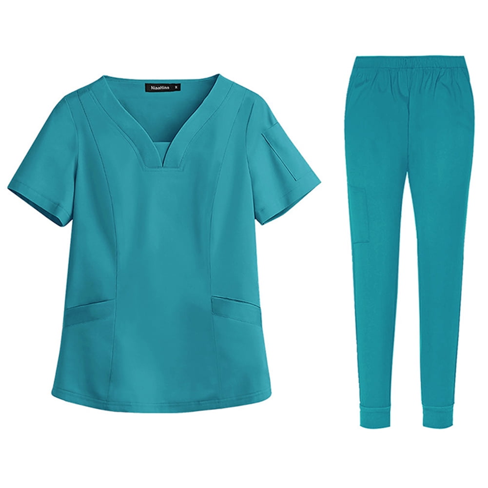 KGOTA Unisex Medical Nurse Beauty Salon Workwear Medical Scrubs Top And ...
