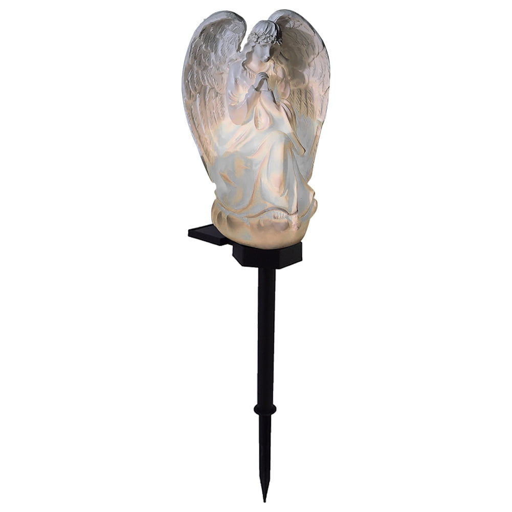 KGOTA Waterproof Garden Solar Angel Sculpture Resin Led Solar Fairy ...