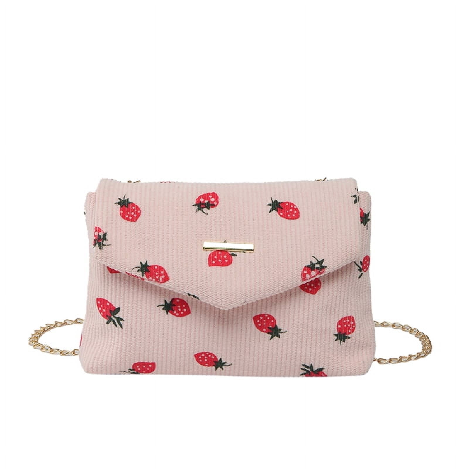 KGOTA Women Cute Printed Flap Bag With Chain Corduroy Crossbody Bag ...