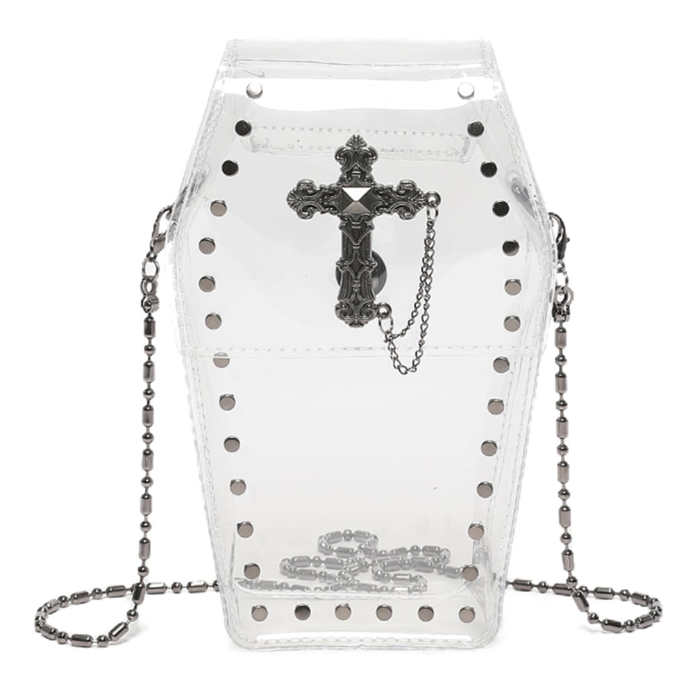KGOTA Women Gothic Crossbody Bag PVC Clear Jelly Satchel Bag Cross ...