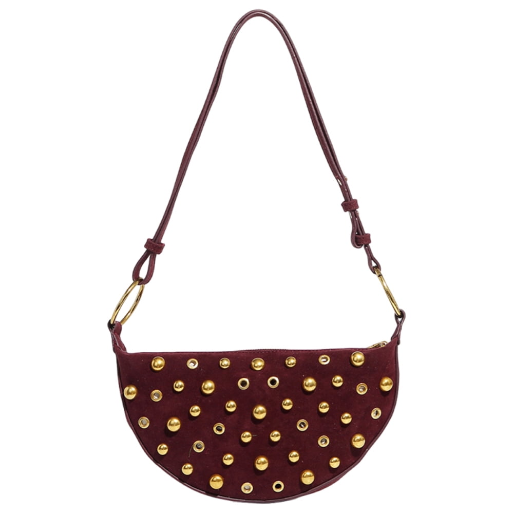 KGOTA Women Retro Rivet Shoulder Bag Metal Stud Sling Bag Trendy ...