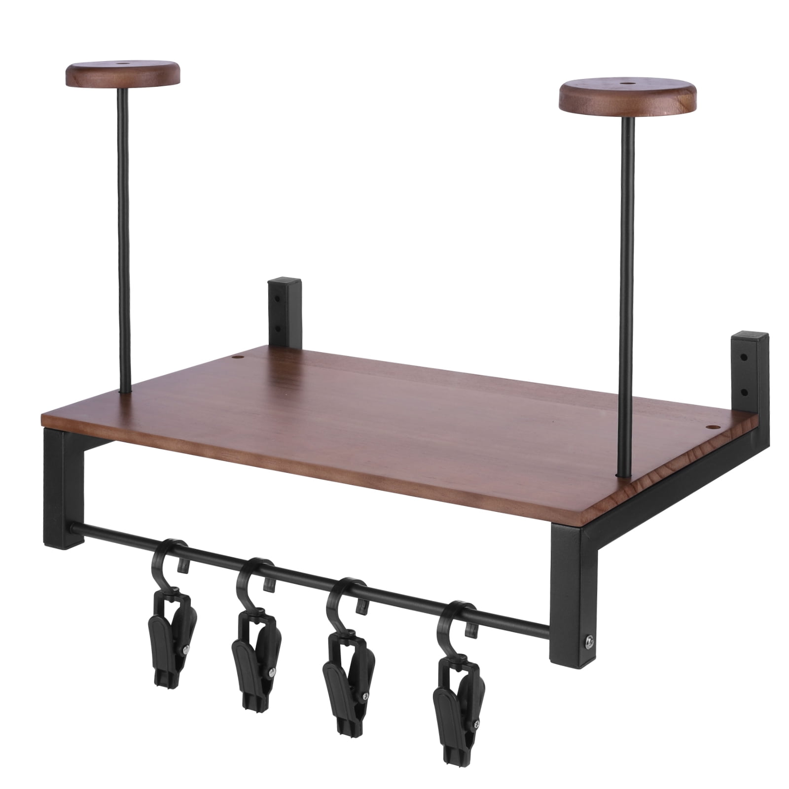 KGOTA Wooden Motorcycle Holder With 5 Hook Wall Mount Gear Storage ...