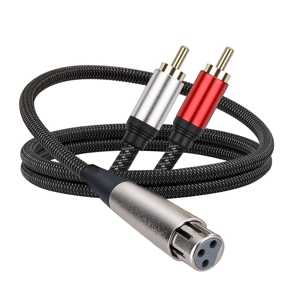 KGOTA XLR To 2 RCA Y Splitter Cable Audio Cable Adapter (1m XLR Female ...