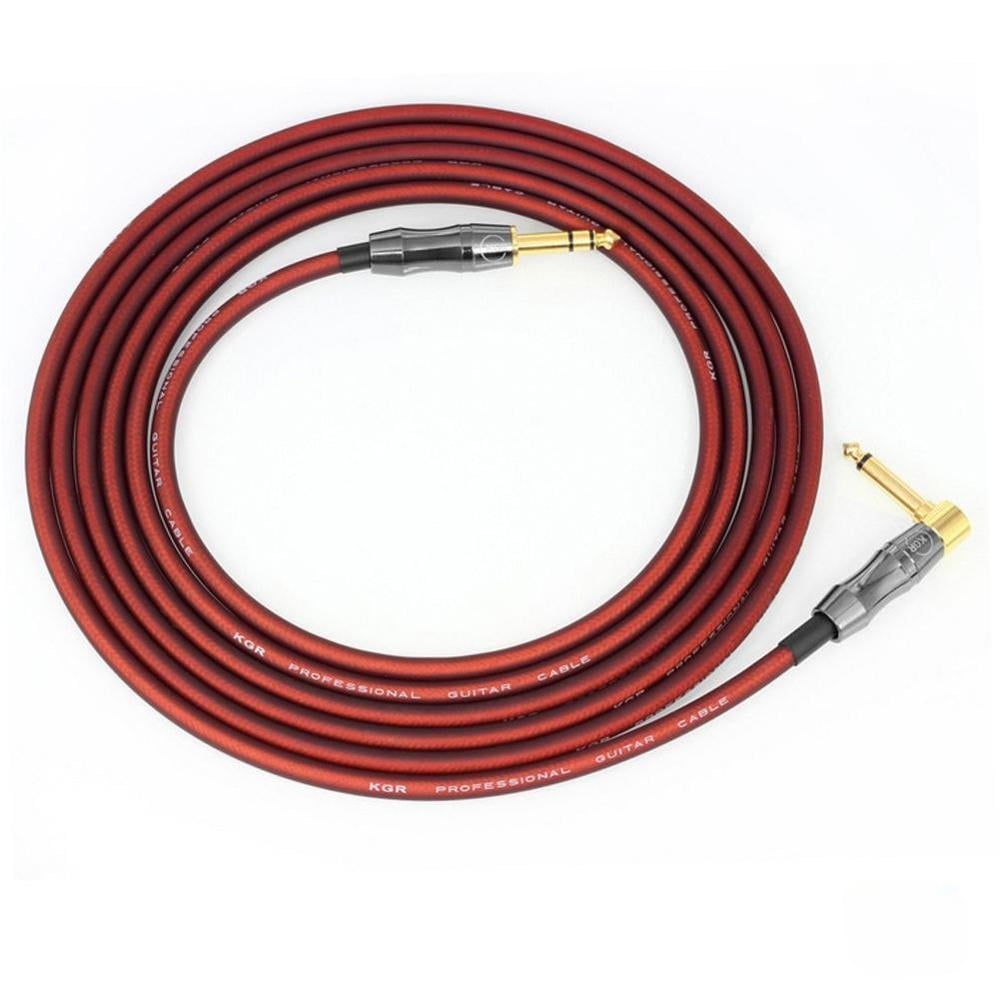 KGR 20AWG Electric Guitar Bass Audio Cable Connector Straight To Right ...