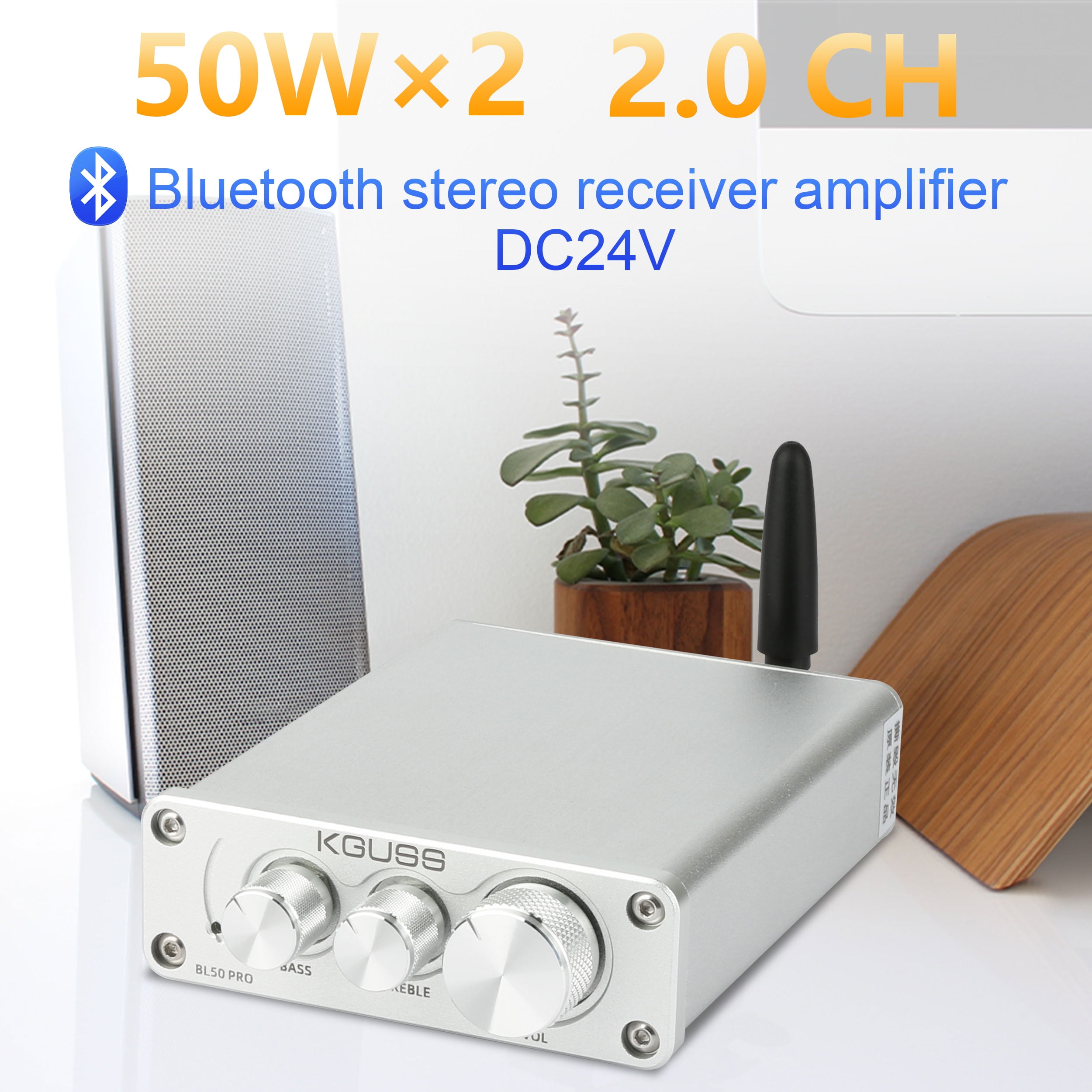 KGUSS BL50 PRO Bluetooth 5.0 Amplifier TPA3116D2 Stereo Audio Receiver ...